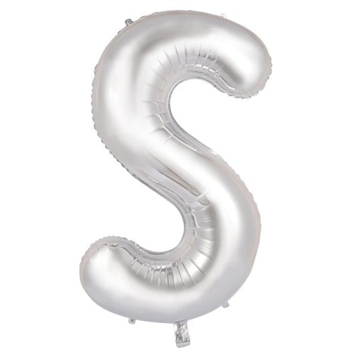 S 86cm Silver Alphabet / Letter Foil Balloon – Top Party Supplies ...