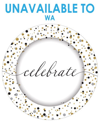 Gold Confetti Celebrate Large Paper Plates 8pk – Top Party Supplies ...