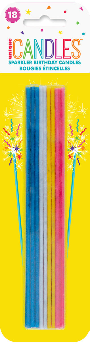 Rainbow Sparkler Birthday Cake Candles Pack of 18 – Top Party Supplies ...