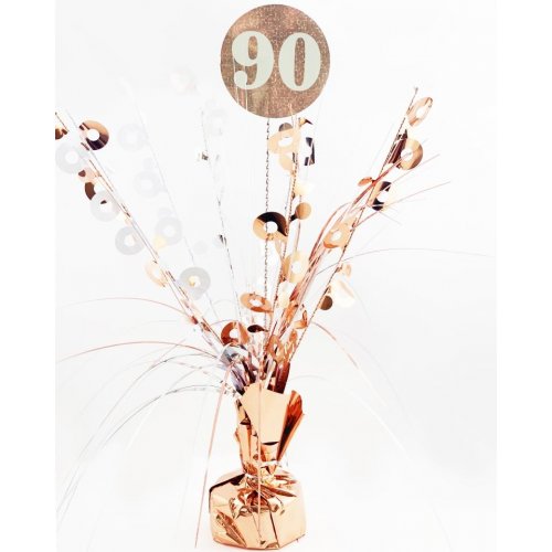 90th Birthday Centerpiece Weight Rose Gold Top Party Supplies