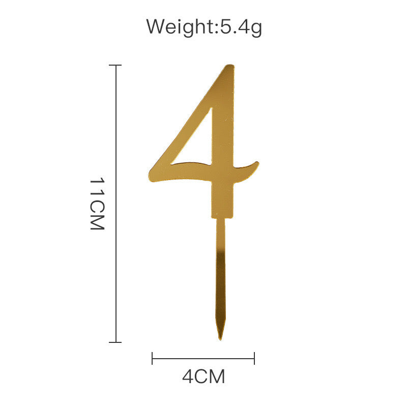 Number 4 Luxe Gold Acrylic Cake Topper – Top Party Supplies, Hoppers ...