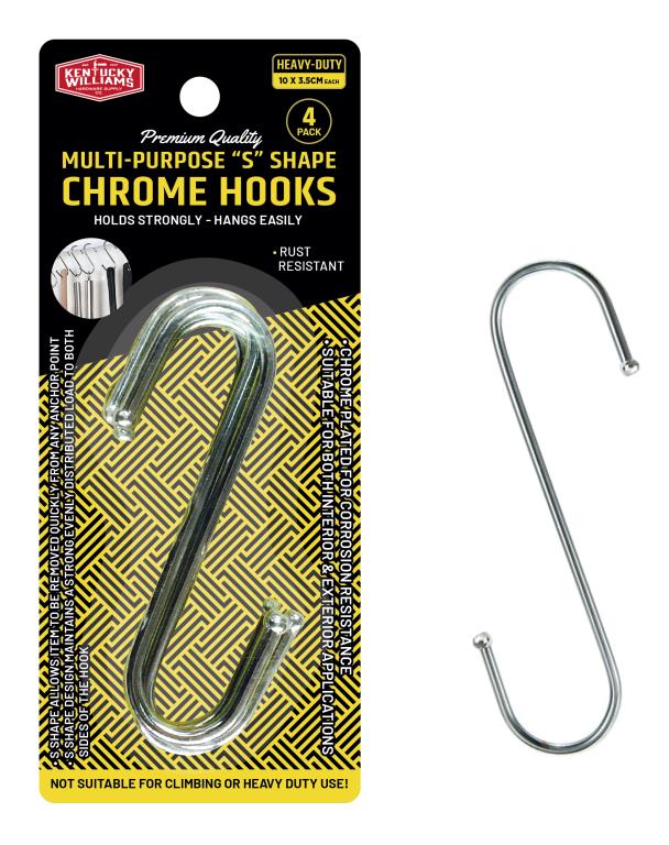 Small S Shape Chrome Hooks 4pk – Top Party Supplies, Hoppers Crossing ...