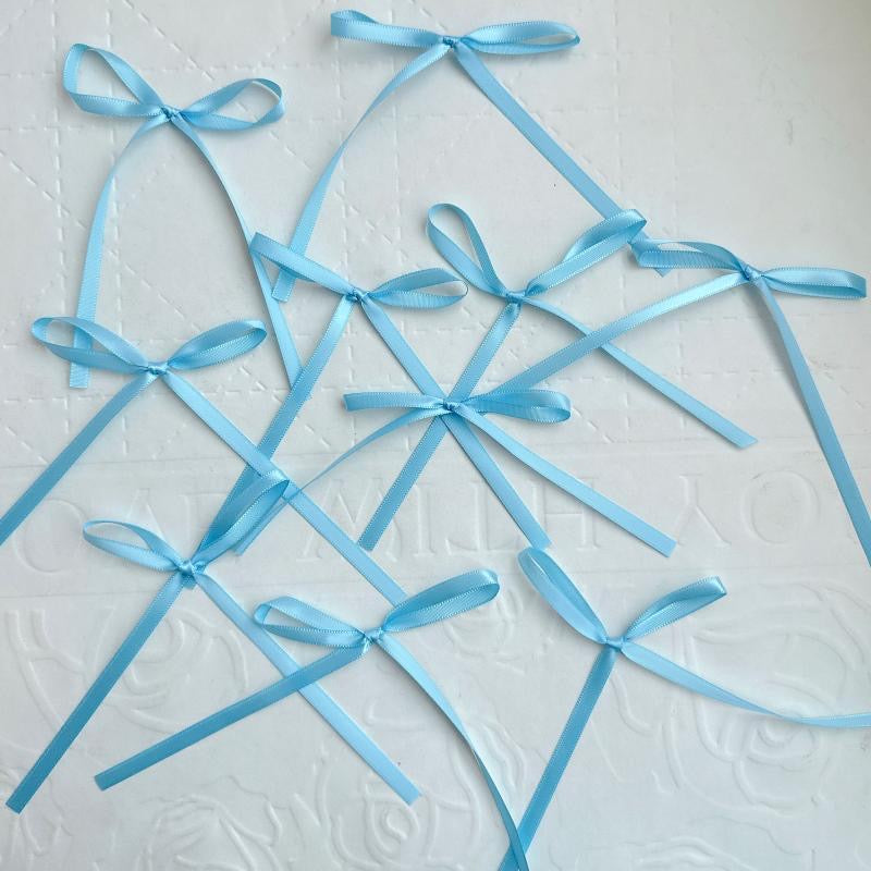 10pcs Ribbon Baby Blue Bow Cake Toppers Decoration – Top Party Supplies ...