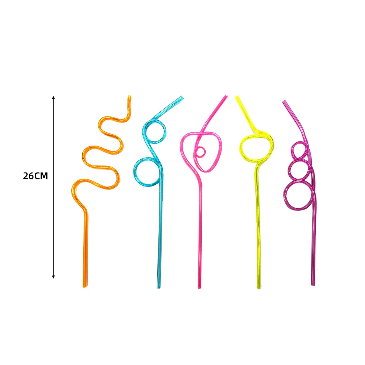5pk Assorted Plastic Curly Straws – Top Party Supplies, Hoppers ...