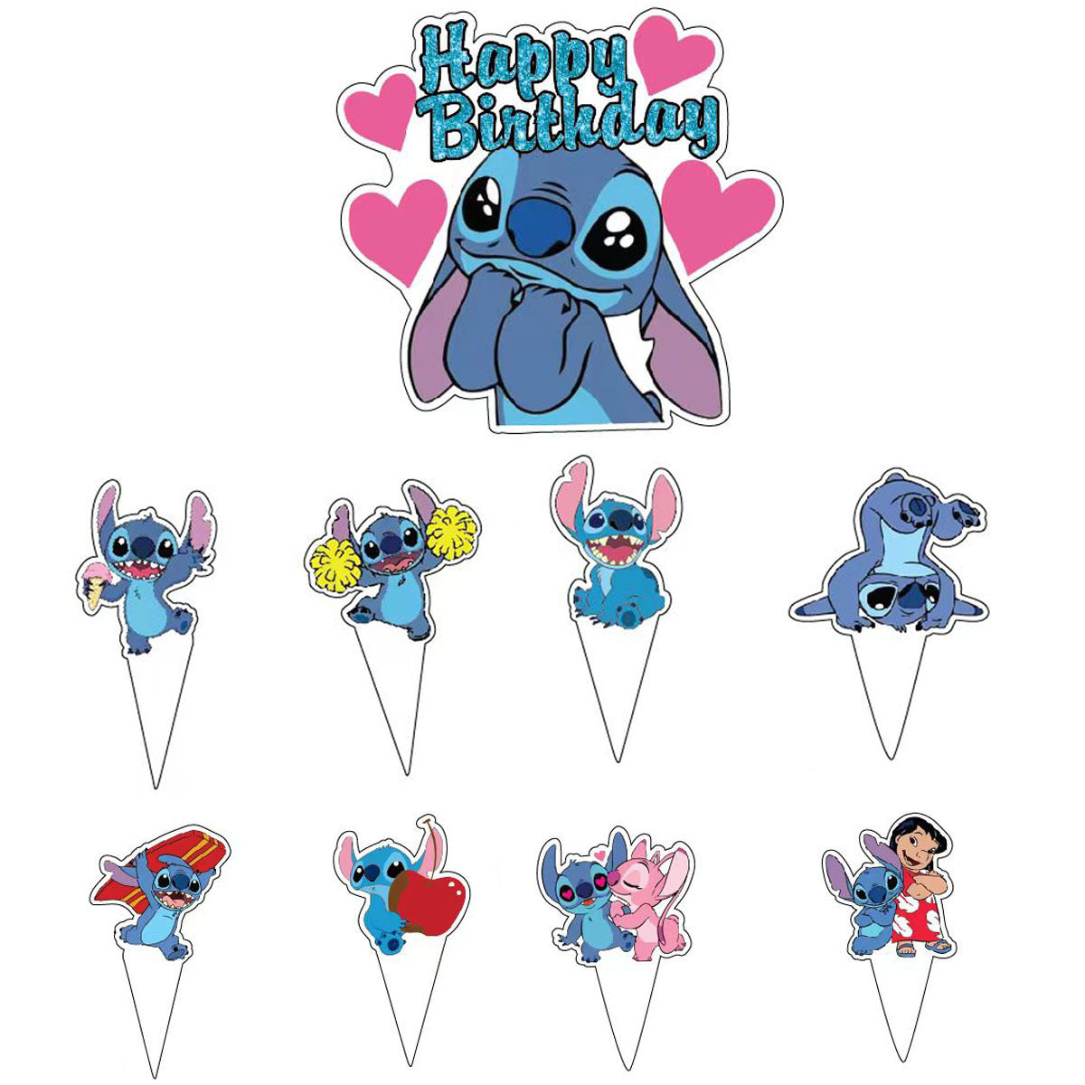 Stitch Paper Cake Toppers 25PK – Top Party Supplies, Hoppers Crossing ...
