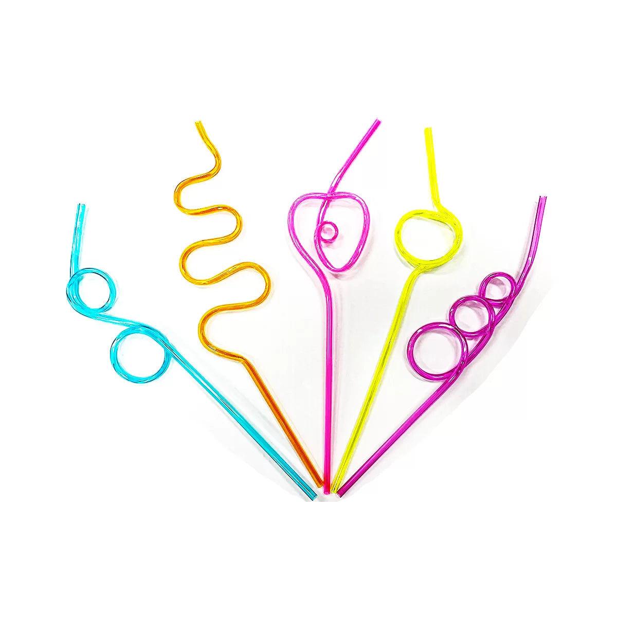 5pk Assorted Plastic Curly Straws – Top Party Supplies, Hoppers ...