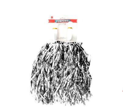 2pk Metallic Silver Cheeringleading Pom Poms 2pk – Top Party Supplies ...