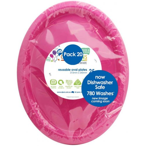 Oval Hot Pink Plastic Plates 20pk – Top Party Supplies, Hoppers ...