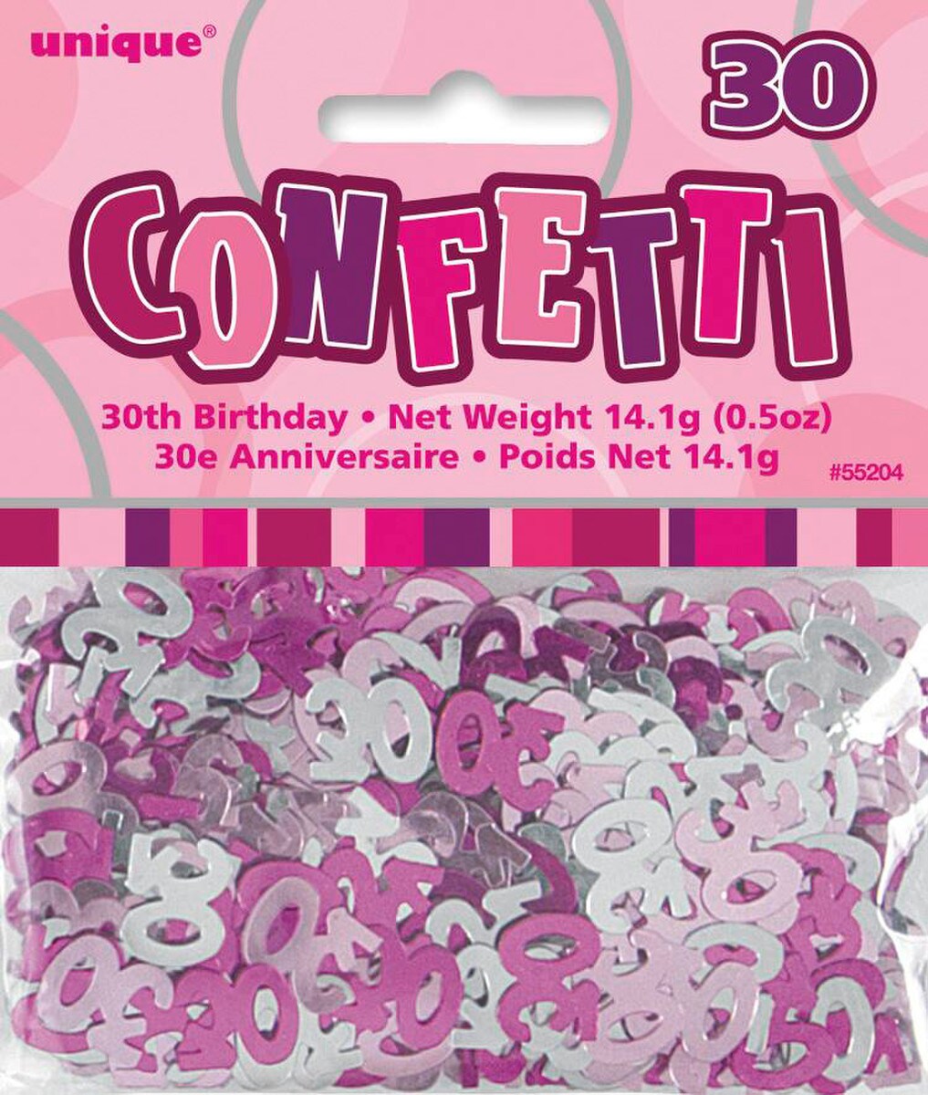 30th Glitz Pink Birthday Table Foil Confetti / Scatters 14g – Top Party ...