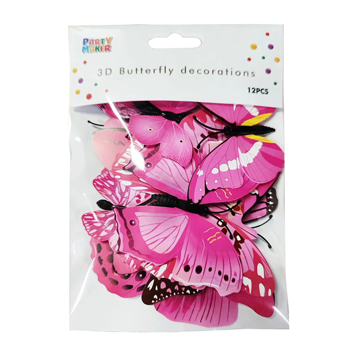 Pink Butterfly Sticker Wall Decoration Cake Topper Balloon Sticker Kit ...