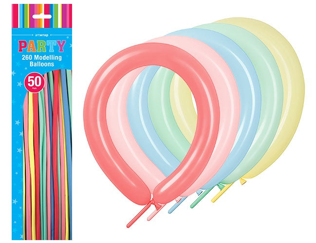 50pk 260' Modelling Balloons Pastel Colors – Top Party Supplies ...