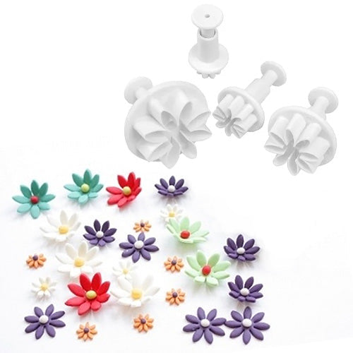 Daisy Flower Plunger Fondant Cookie Cutter Set 4pcs – Top Party ...