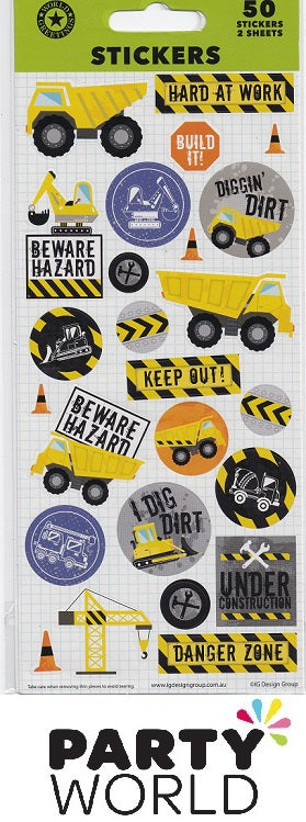 Construction Truck Stickers – Top Party Supplies, Hoppers Crossing ...