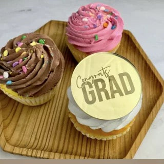 5cm Congrats Graduation Round Acrylic CupCake Topper – Top Party ...
