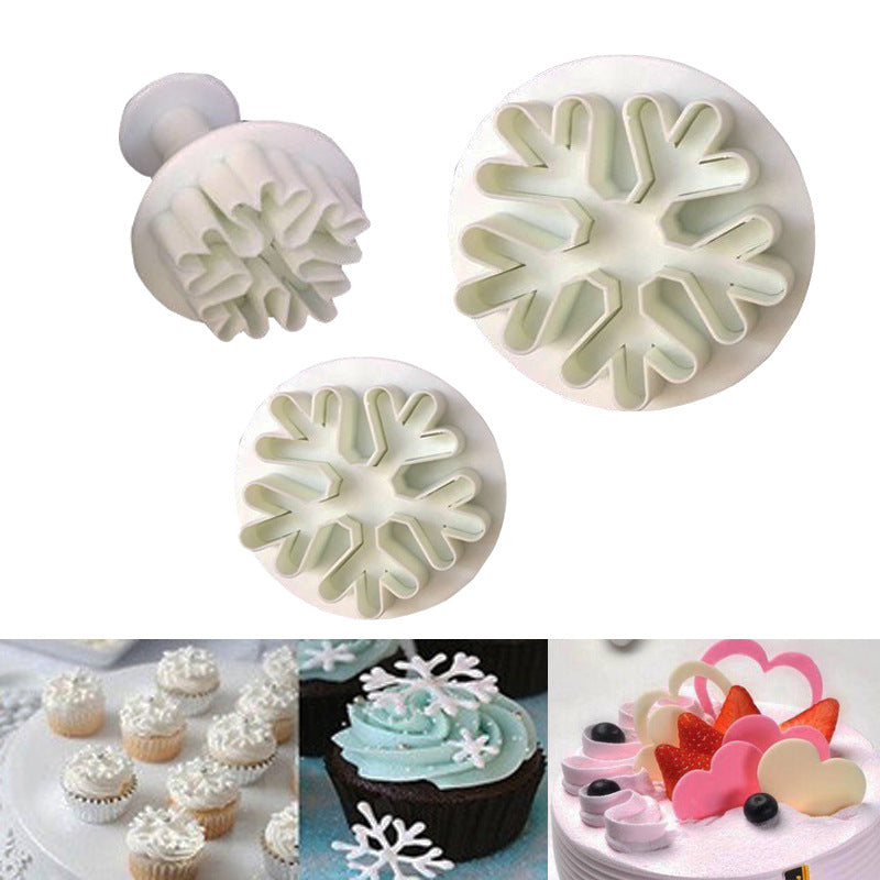 Snow Flake Plunger Fondant Cookie Cutter Set 3pcs – Top Party Supplies ...