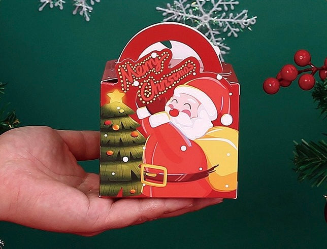 Merry Christmas Santa Carry Gift Or Sweets Box With Handle – Top Party ...