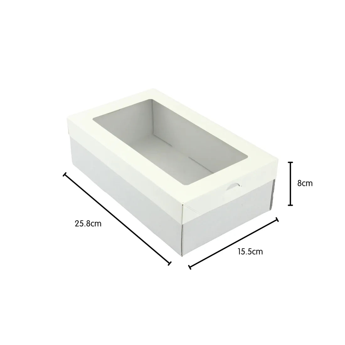 2pk Extra Small 25.8 x 15.5 x 8cm White Grazing /Hamper Box With Clear ...