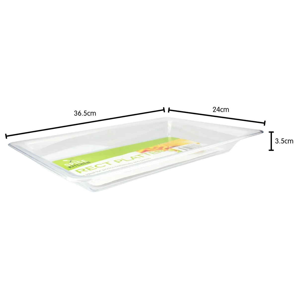 Clear 36.5cm X 24cm Rectangle Plastic Serving Platter – Top Party ...