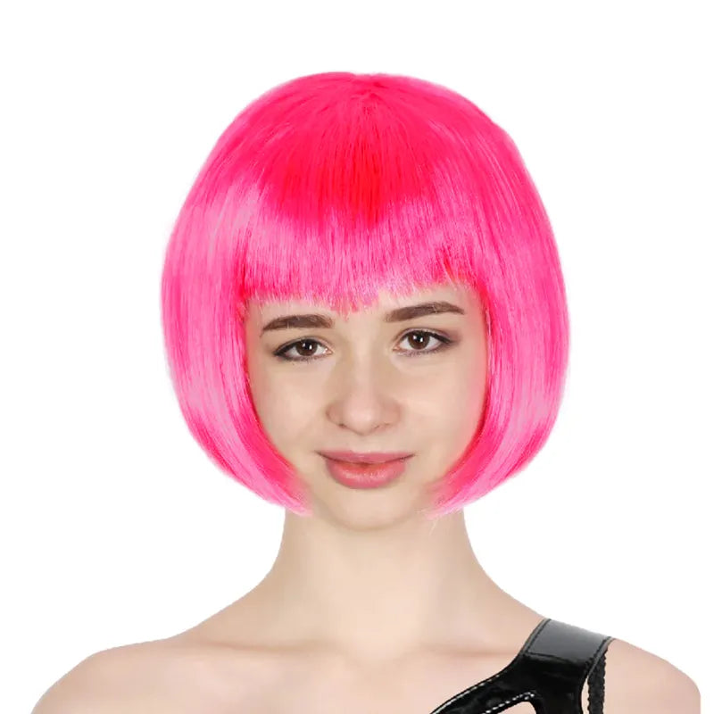 Hot Pink Bob Wig With Fringe – Top Party Supplies, Hoppers Crossing ...