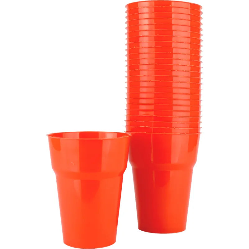 Orange Reusable Plastic Cups 20pk – Top Party Supplies, Hoppers ...