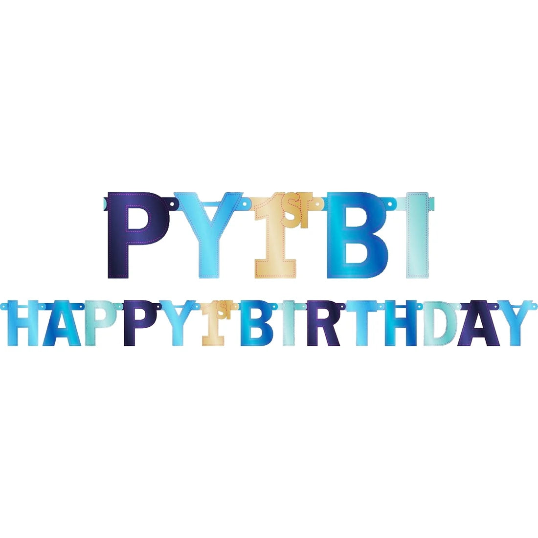 Boys Happy 1st Birthday Blue Jointed Banner – Top Party Supplies ...