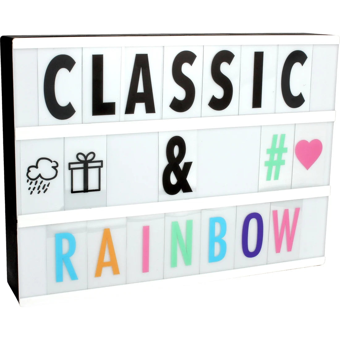 LED Lightbox with Coloured Letters, Numbers & Symbols – Top Party ...