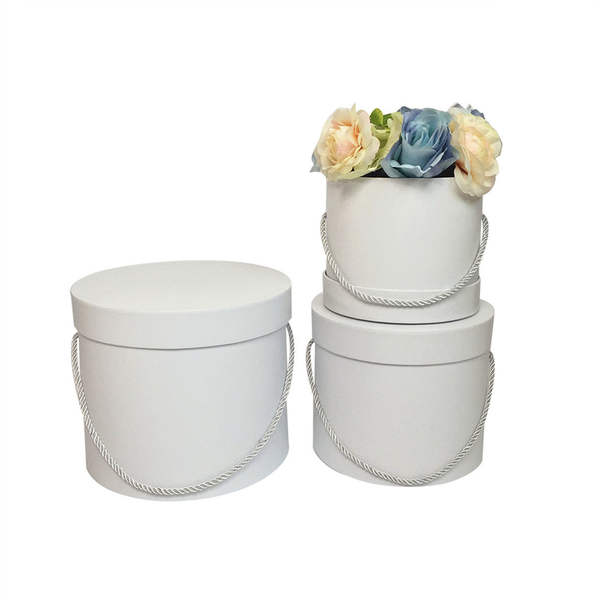 Elegant Round White Gift Box Flower Box – Top Party Supplies, Hoppers ...