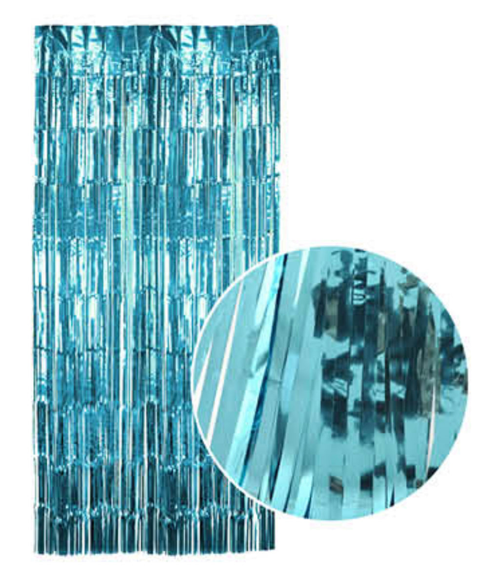 Metallic Light Blue Curtain Backdrop 1M Wide X 2M Long – Top Party ...