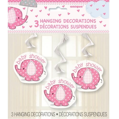 Pink Umbrellaphant Baby Shower Hanging Swirls Wall Decorations – Top ...