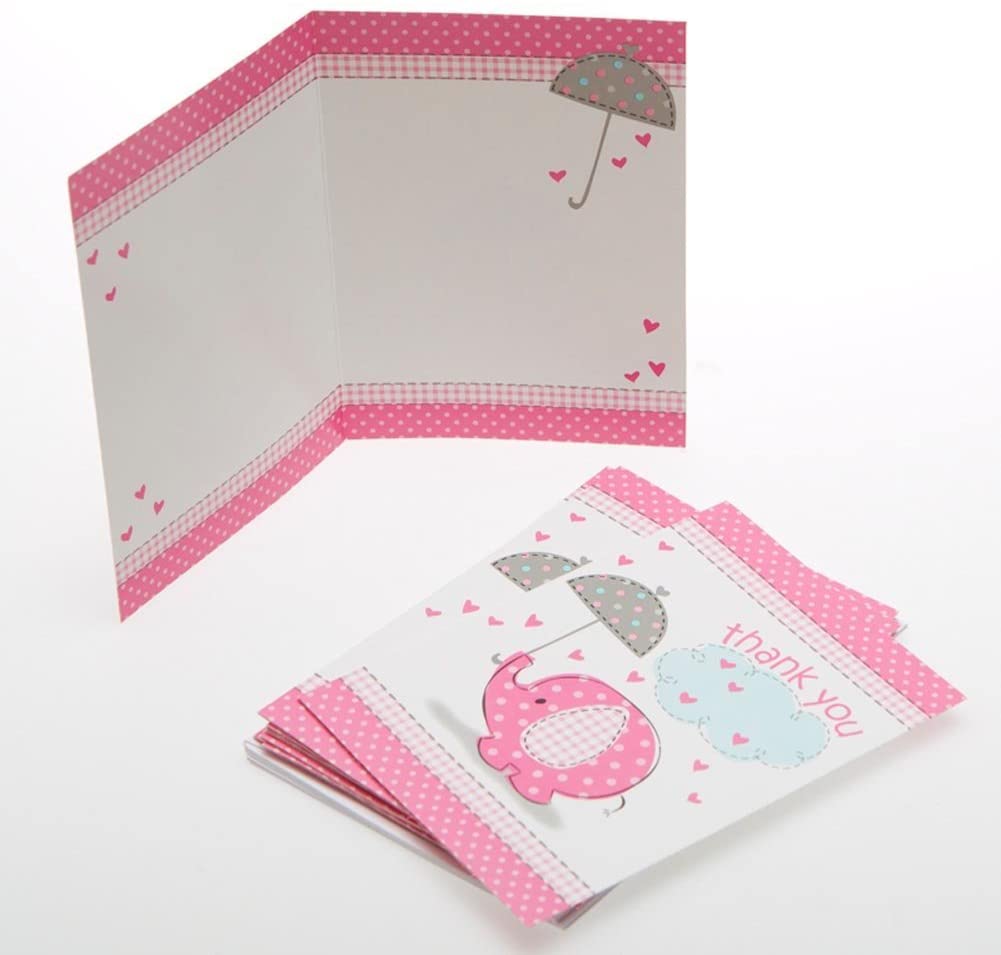 Pink Umbrellaphant Baby Shower Thank You Cards- 8PK – Top Party ...