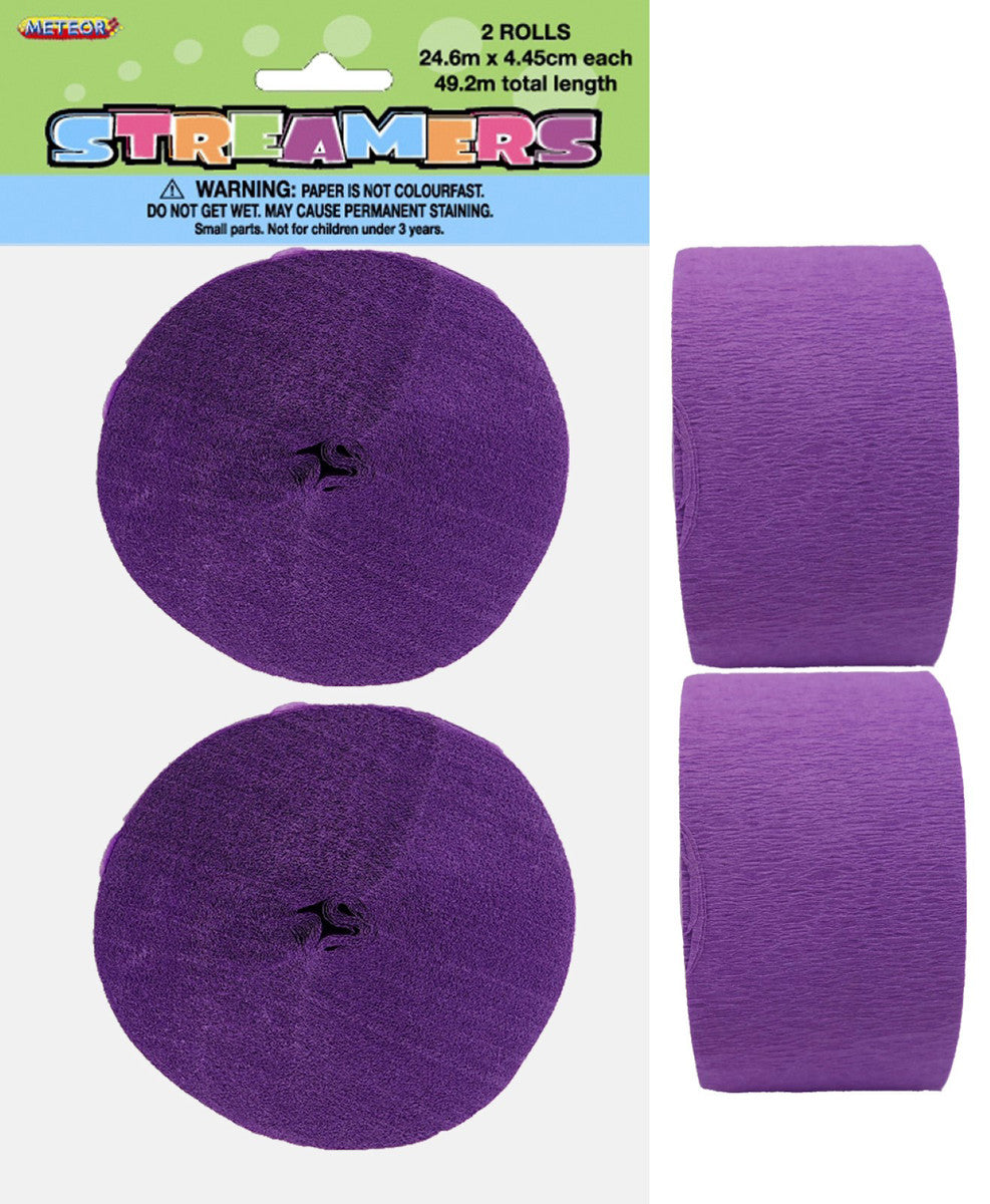 Crepe Streamers 2pk- Purple – Top Party Supplies, Hoppers Crossing ...