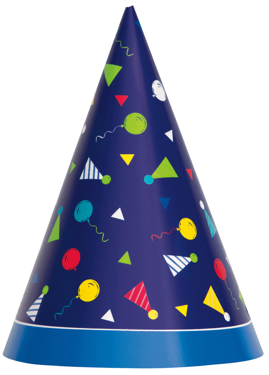 Blue Peppy Birthday 8 Party Hats – Top Party Supplies, Hoppers Crossing ...