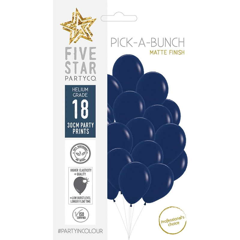 Sempertex Matte Navy Blue Latex 30cm Balloon 18pk – Top Party Supplies ...
