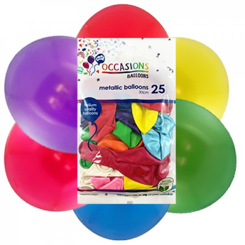 Metallic Assorted 30cm Balloons 25pk – Top Party Supplies, Hoppers ...