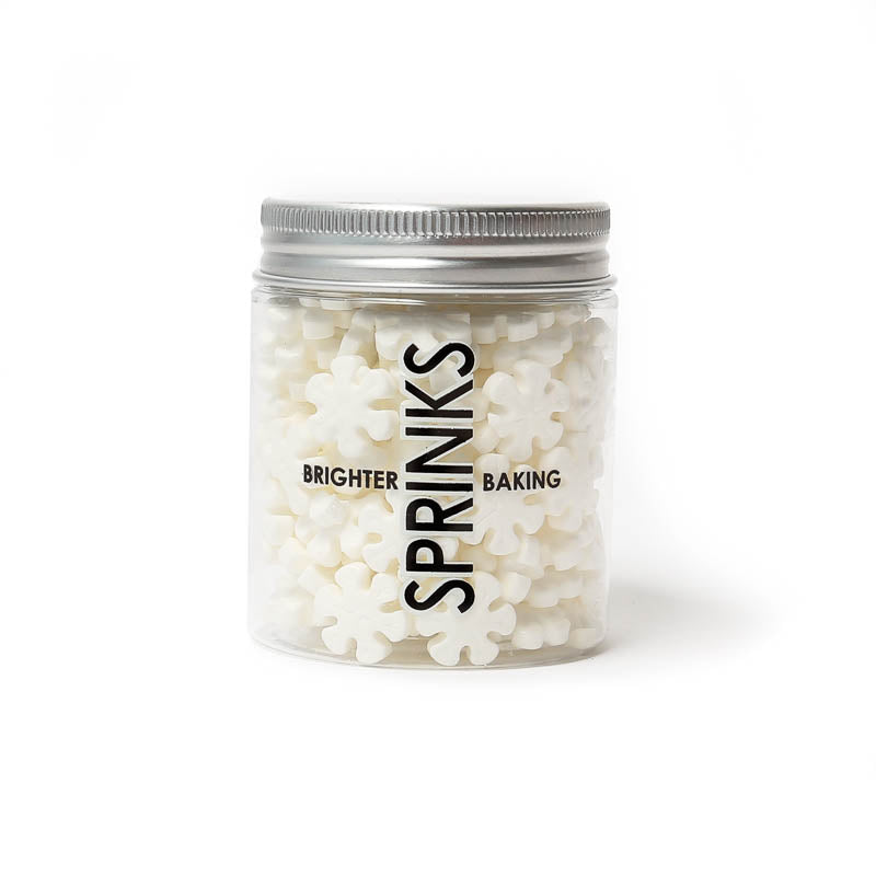 XL WHITE Snowflakes Edible Food SPRINKLES - BY SPRINKS 60g – Top Party ...