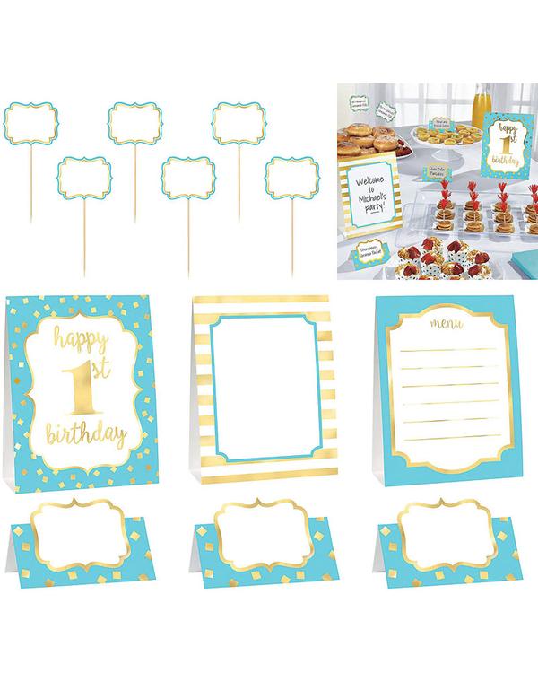 Boy's 1st Birthday Buffet Decoration Kit – Top Party Supplies, Hoppers ...
