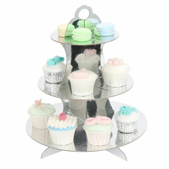3 Tiers Silver Cardboard Cupcake Stand – Top Party Supplies, Hoppers ...