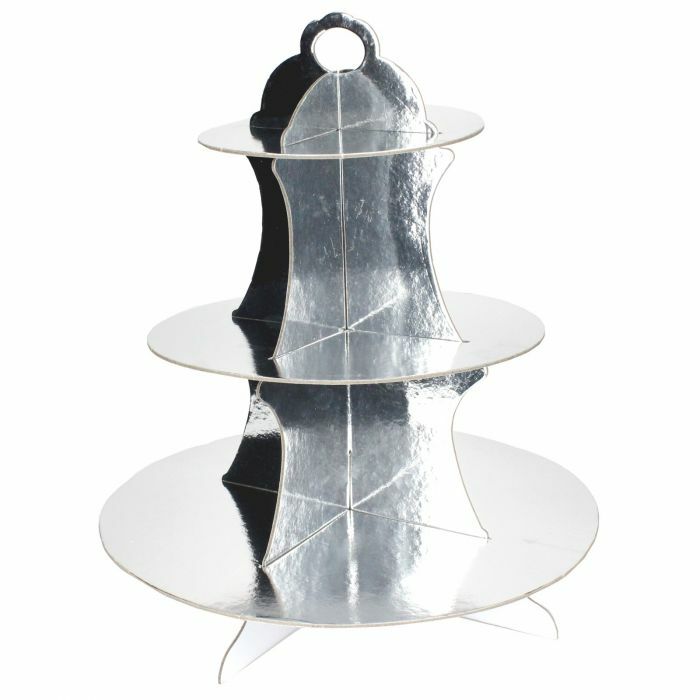 3 Tiers Silver Cardboard Cupcake Stand – Top Party Supplies, Hoppers ...