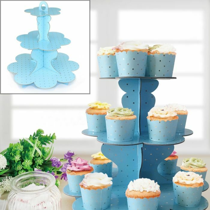 3 Tiers Blue Cardboard Cupcake Stand – Top Party Supplies, Hoppers ...