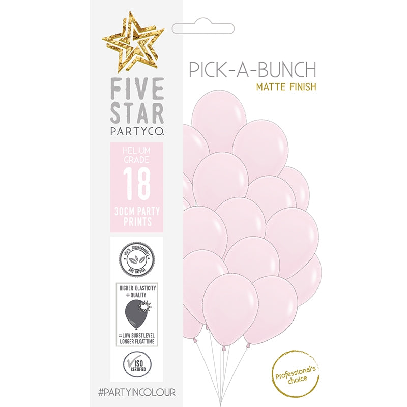 Sempertex Matte Pastel Pink 30cm Latex Balloon 18pk – Top Party ...