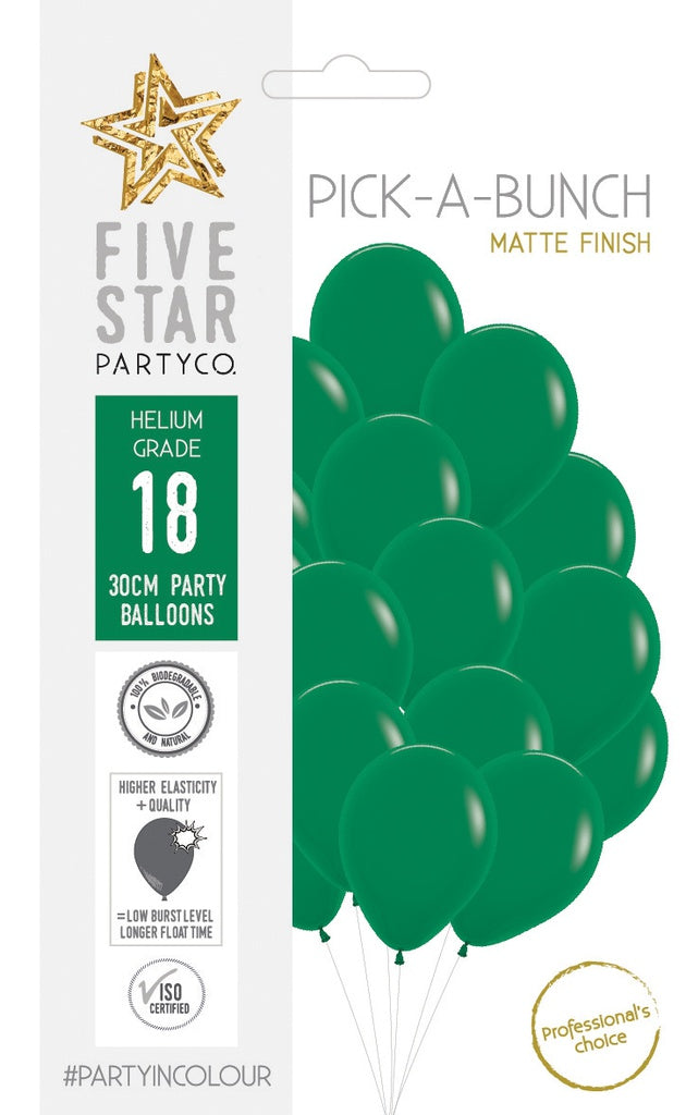 Sempertex Matte Forest Green Latex 30cm Balloon 18pk – Top Party ...