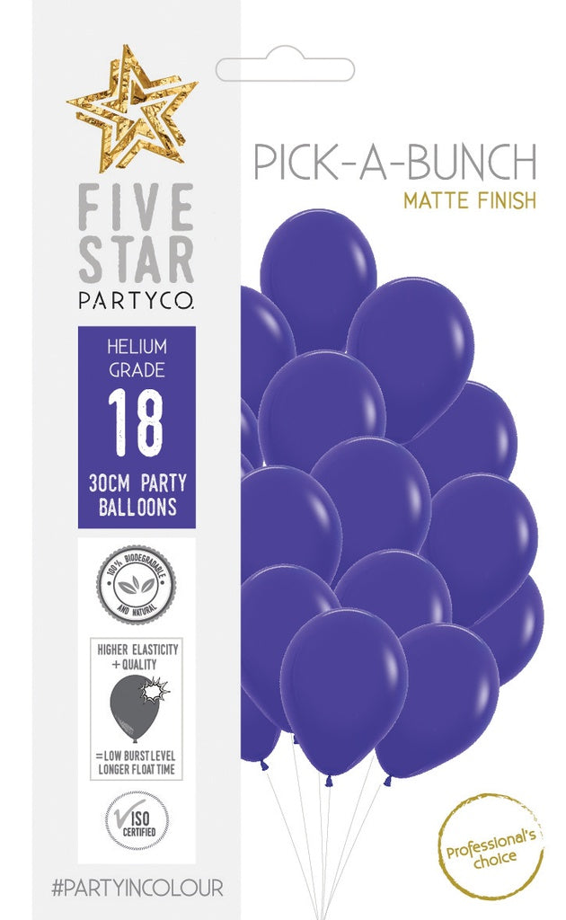 Sempertex Matte Purple 30cm Latex Balloon – Top Party Supplies, Hoppers ...