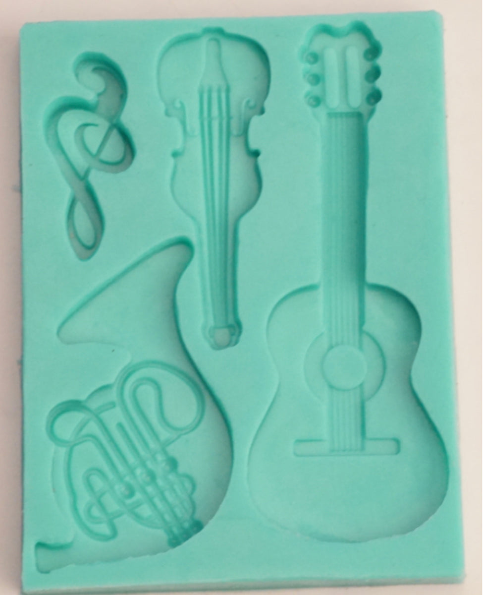 Guitar Saxophone Music Note Silicone Fondant Mould – Top Party Supplies ...