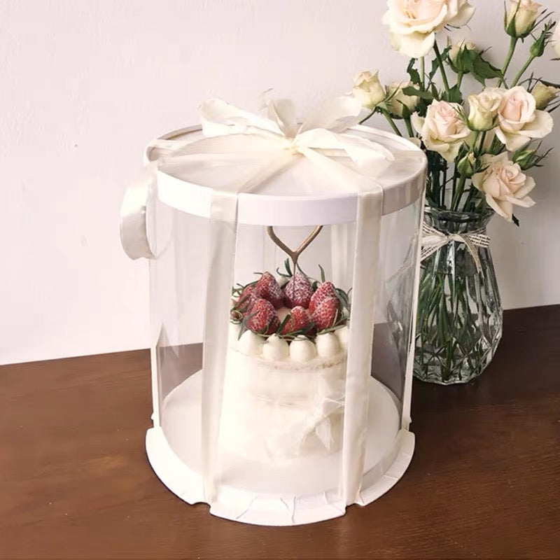 8 x9.5 inches Clear Round Cake or Flower Box Gift Box – Top Party ...
