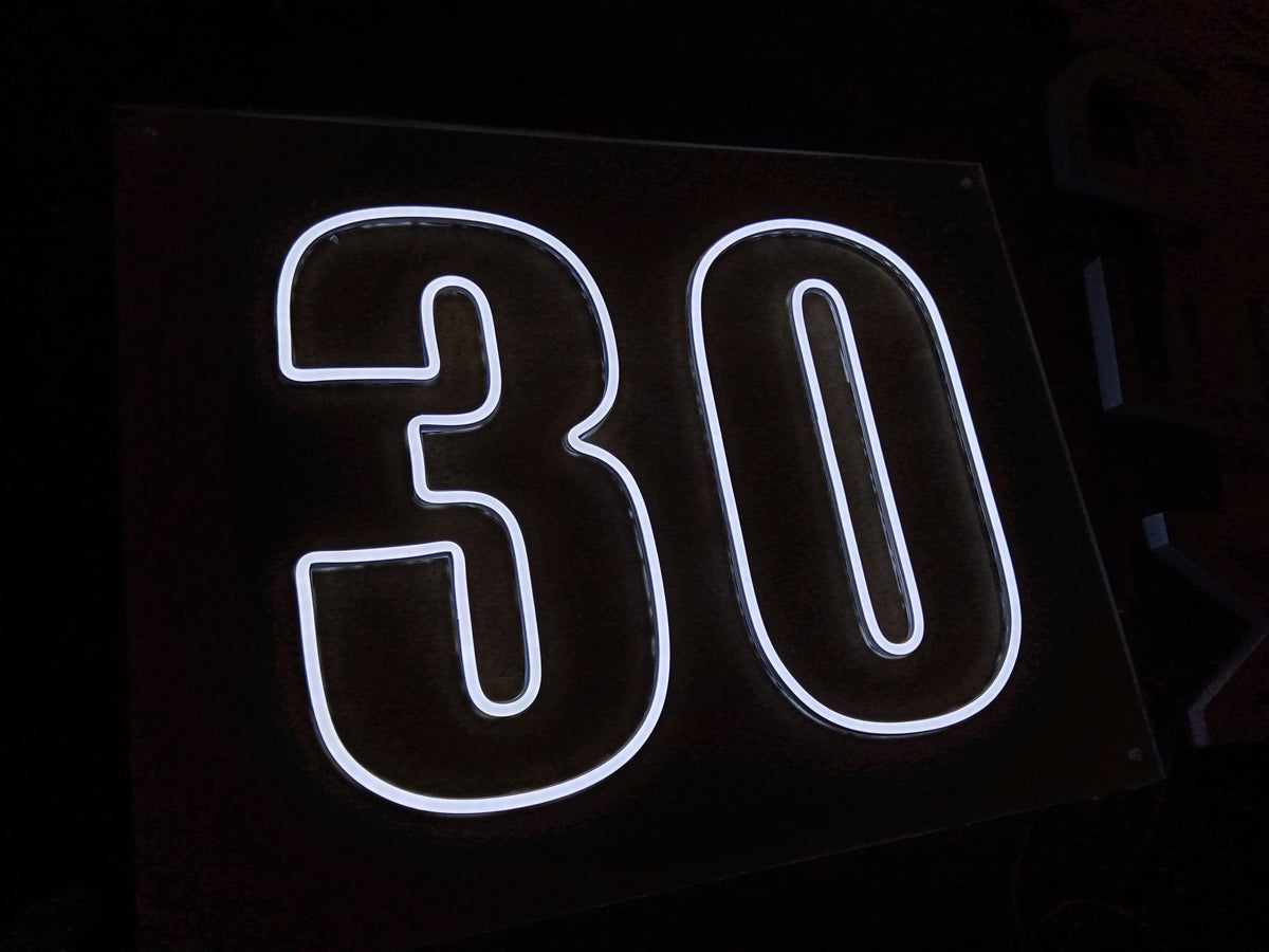 30th Birthday Number 30 Neon Sign – Top Party Supplies, Hoppers ...