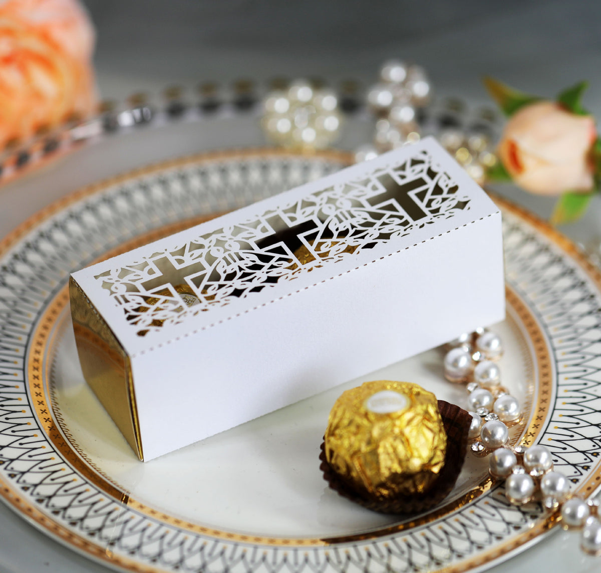 Cross Christening Holy Communion Baptism Candy Chocolate Box Gift Box ...