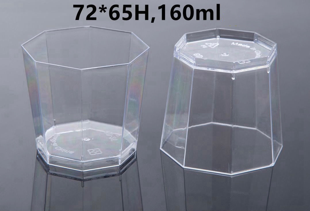 160ml Octagon Plastic Clear Dessert Cups 20pcs CH-26 – Top Party ...