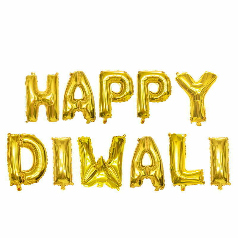 Happy Diwali Letter Foil Balloons Banner – Top Party Supplies, Hoppers ...
