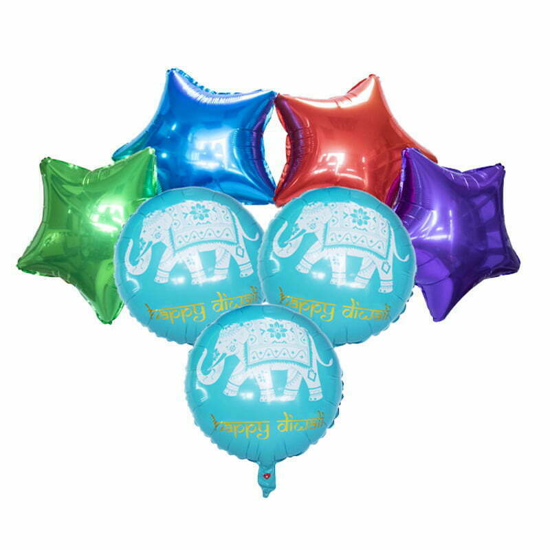 7PK Happy Diwali Foil Balloons Bouquet – Top Party Supplies, Hoppers ...