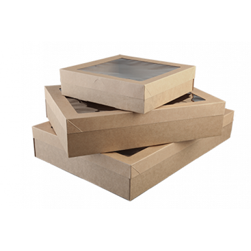 Extra Large Catering Tray With Brown Window Lid Grazing /Hamper Box ...